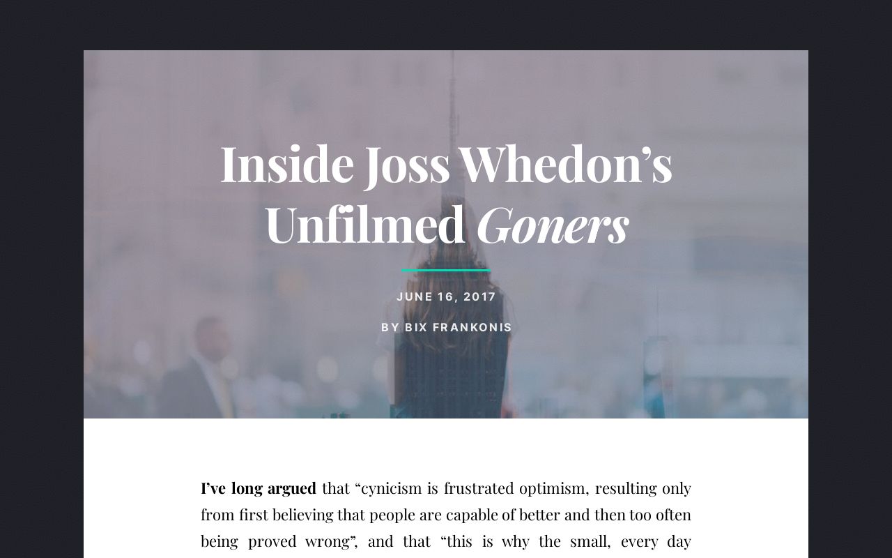 Inside Joss Whedon’s Unfilmed ‘Goners’